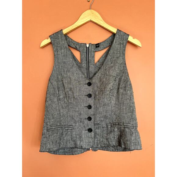 bebe | Tops | Y2k Vintage Button Vest With Cutout Back By Bebe Size ...